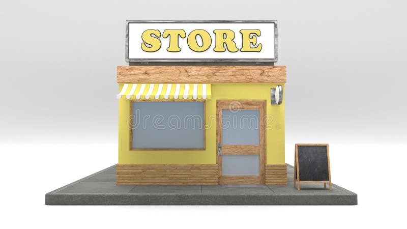 3D Cartoon Shop stock illustration. Illustration of store - 254982735