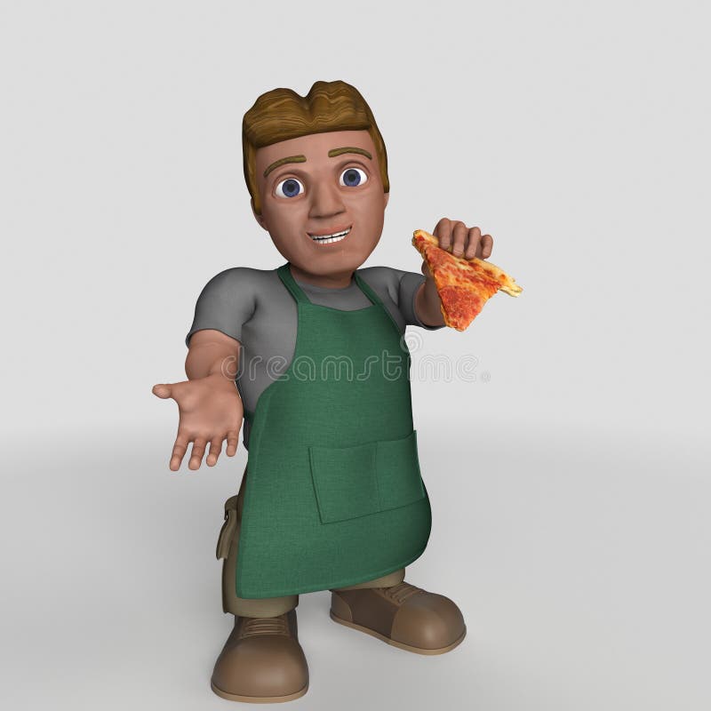3D Cartoon Shop Keeper Character Stock Illustration - Illustration of ...