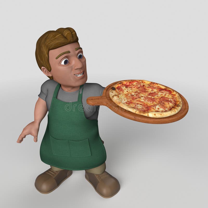 3D Cartoon Shop Keeper Character Stock Illustration - Illustration of ...