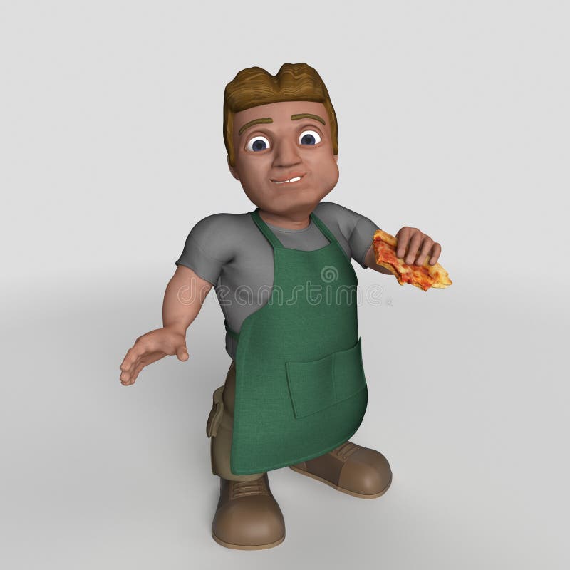 3D Cartoon Shop Keeper Character Stock Illustration - Illustration of ...