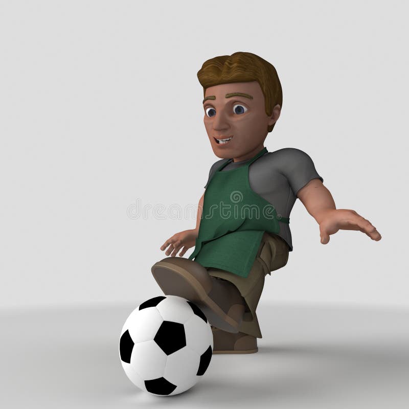 3D Cartoon Shop Keeper Character Stock Illustration - Illustration of ...
