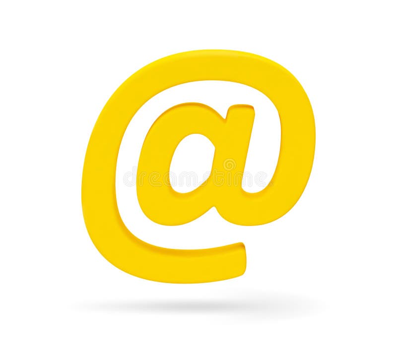 3D Cartoon at Sign in Yellow Color Isolated on White Background. Icon ...