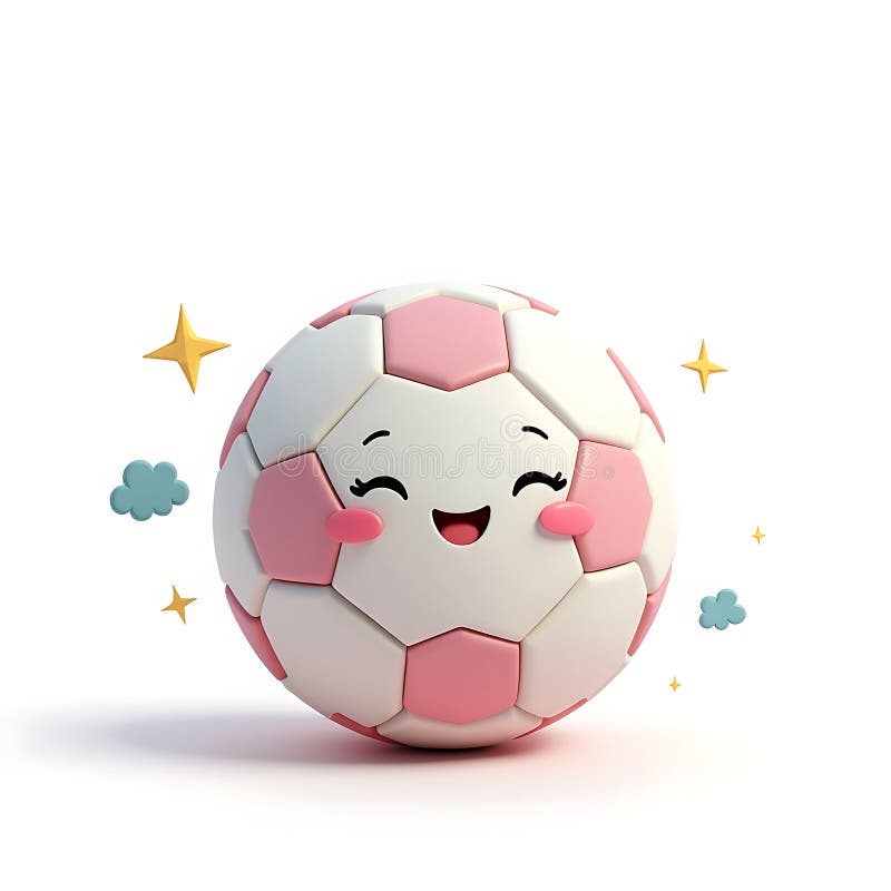 3D Cartoon Soccer Ball with Playful Look Stock Illustration ...