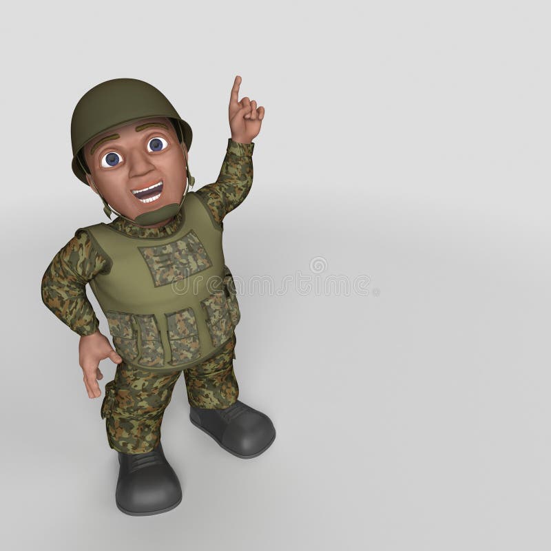 3D Cartoon Soldier Character Stock Illustration - Illustration of ...