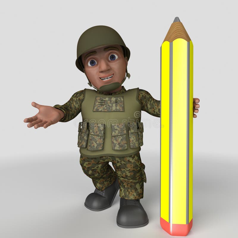 3D Cartoon Soldier Character Stock Illustration - Illustration of ...