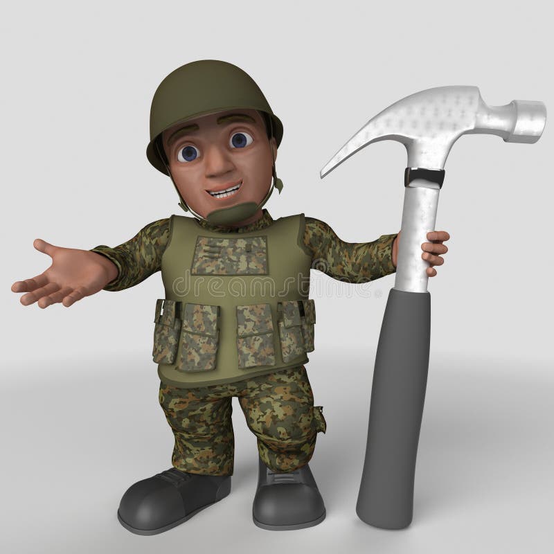 3D Cartoon Soldier Character Stock Illustration - Illustration of ...