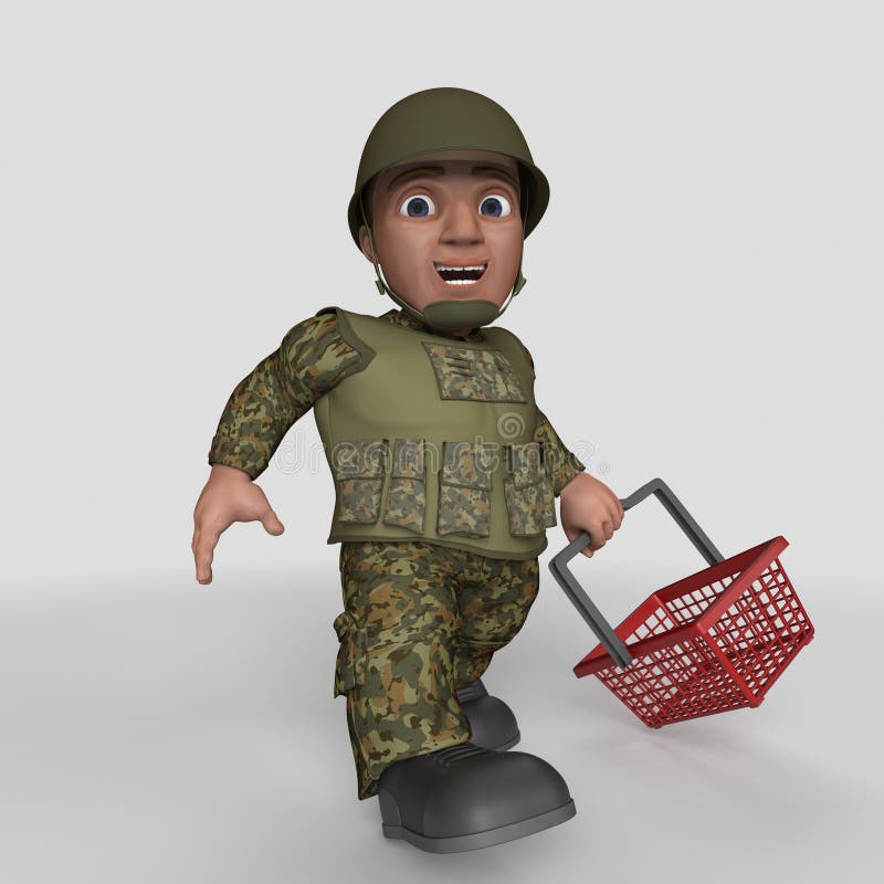 3D Cartoon Soldier Character Stock Illustration - Illustration of ...