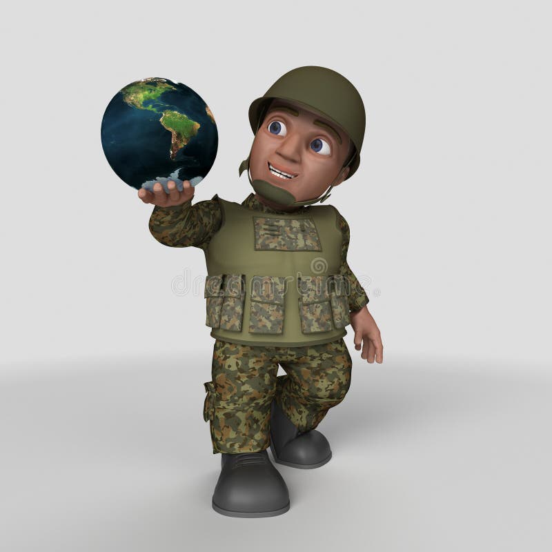 3D Cartoon Soldier Character Stock Illustration - Illustration of ...