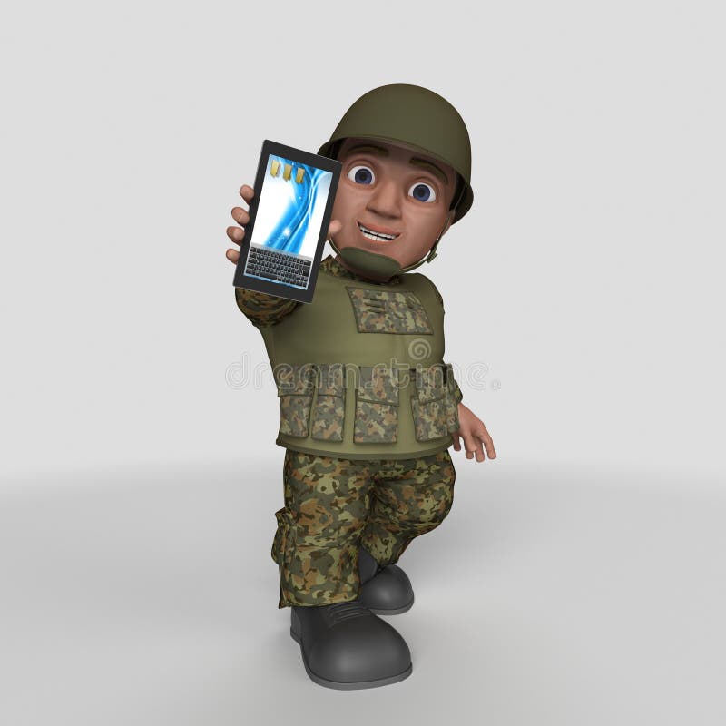 3D Cartoon Soldier Character Stock Illustration - Illustration of ...