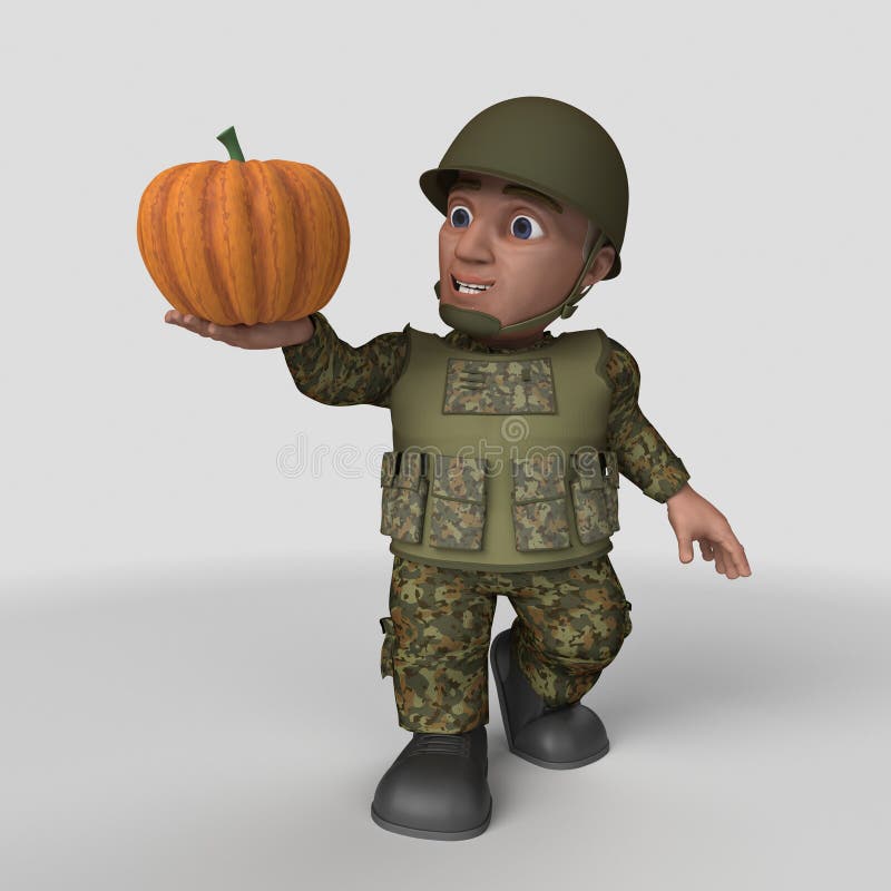 3D Cartoon Soldier Character Stock Illustration - Illustration of ...