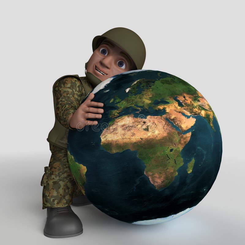 3D Cartoon Soldier Character Stock Illustration - Illustration of troop ...
