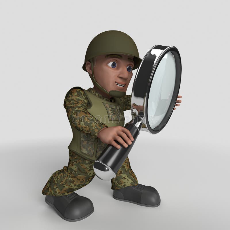 3D Cartoon Soldier Character Stock Illustration - Illustration of white ...