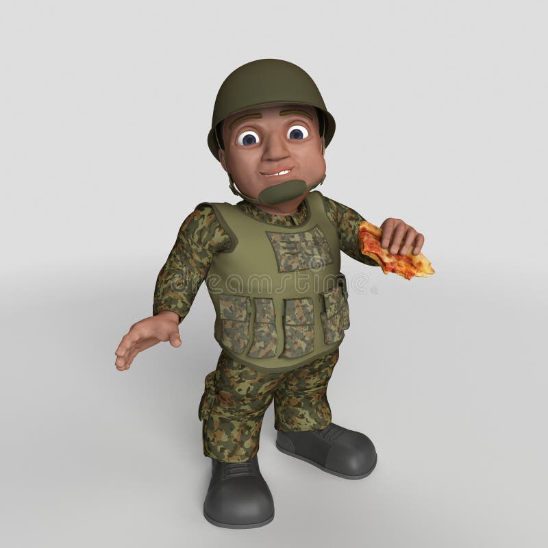 3D Cartoon Soldier Character Stock Illustration - Illustration of ...