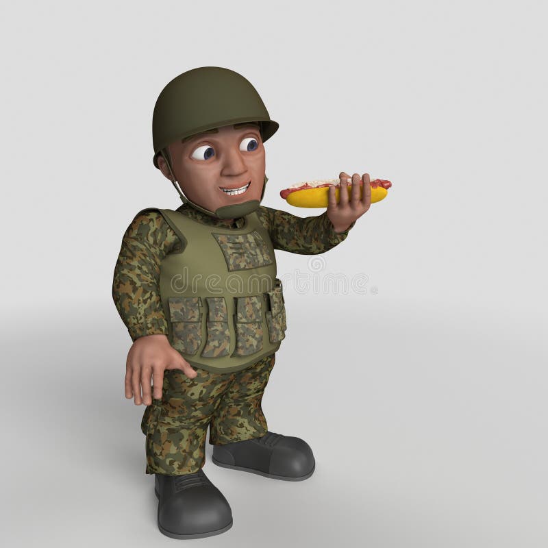 3D Cartoon Soldier Character Stock Illustration - Illustration of ...