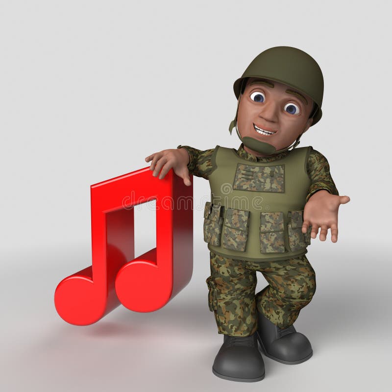 3D Cartoon Soldier Character Stock Illustration - Illustration of ...