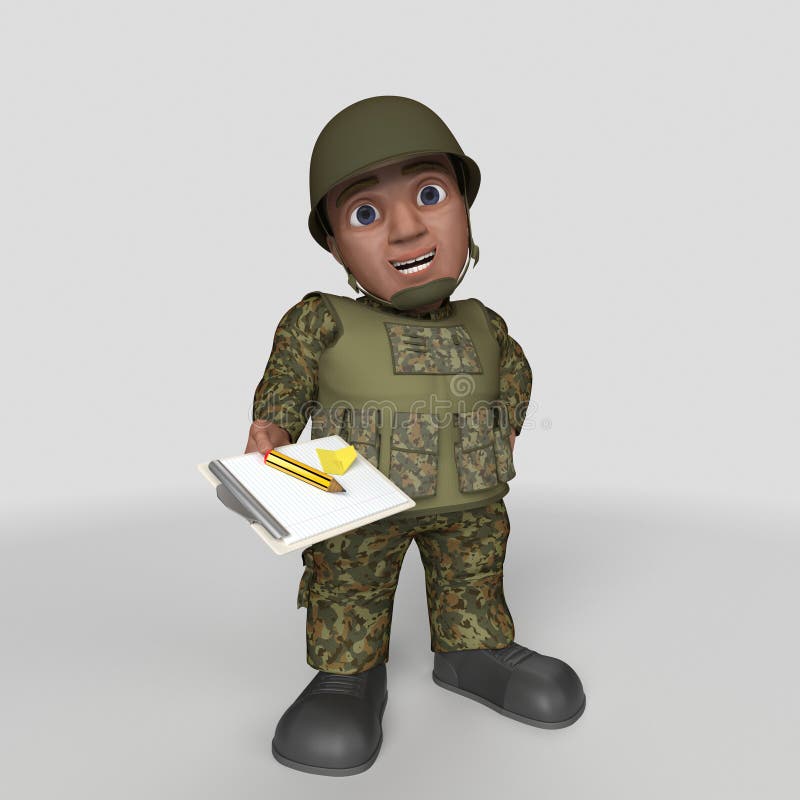 3D Cartoon Soldier Character Stock Illustration - Illustration of ...