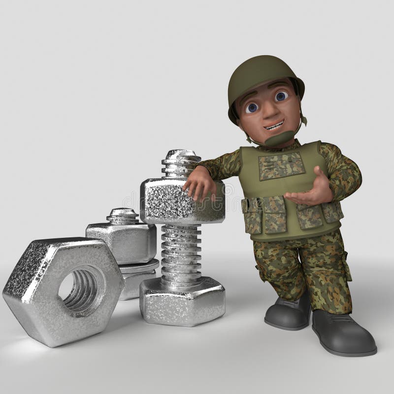 3D Cartoon Soldier Character Stock Illustration - Illustration of army ...