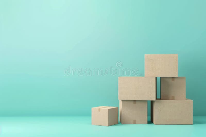 3D Cartoon Stack of Empty Boxes - Ideal for Packaging Design, Warehouse ...