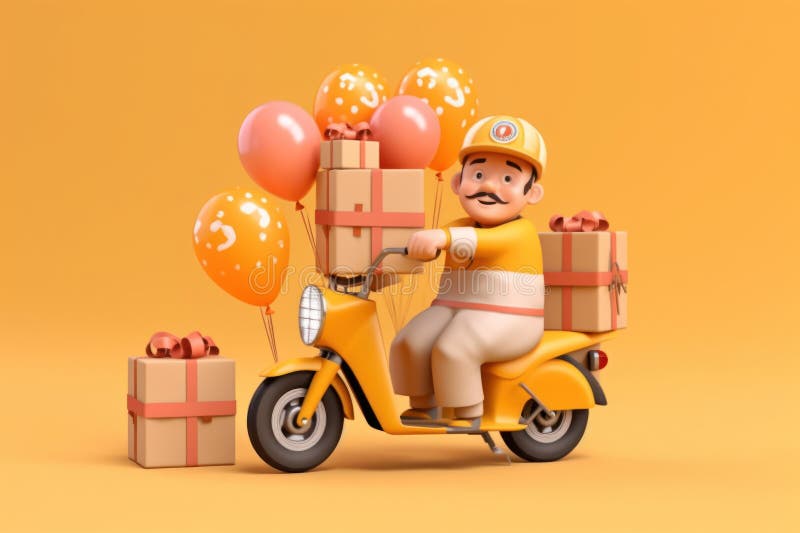 3d Cartoon Style Illustration for Delivery Generative AI Stock ...