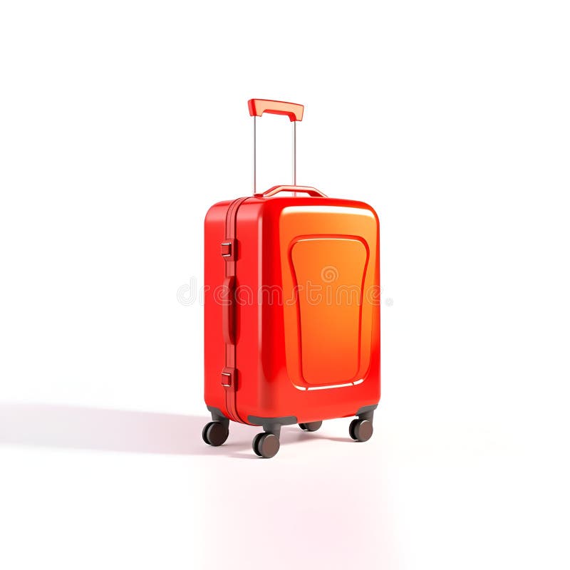 3D Cartoon-Style Red Suitcase – Travel and Luggage Concept Stock Photo ...