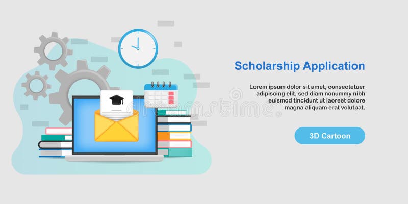 3D Cartoon Style. Scholarship Application Form Submission Deadline ...