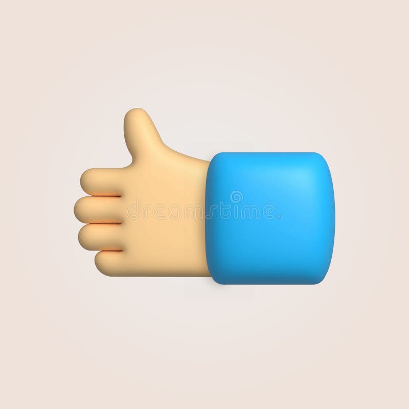 3d Cartoon Thumb Up Hand Gesture. Vector Stock Vector - Illustration of ...
