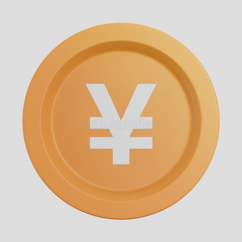 A 3D Cartoon Icon or Emblem of a Yuan Coin Money Stock Illustration ...