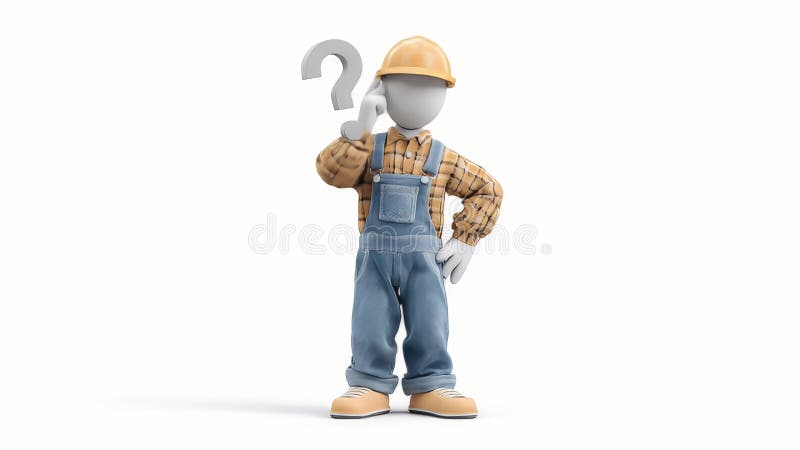 3D Worker Pondering a Question - Animated Illustration Stock Video ...