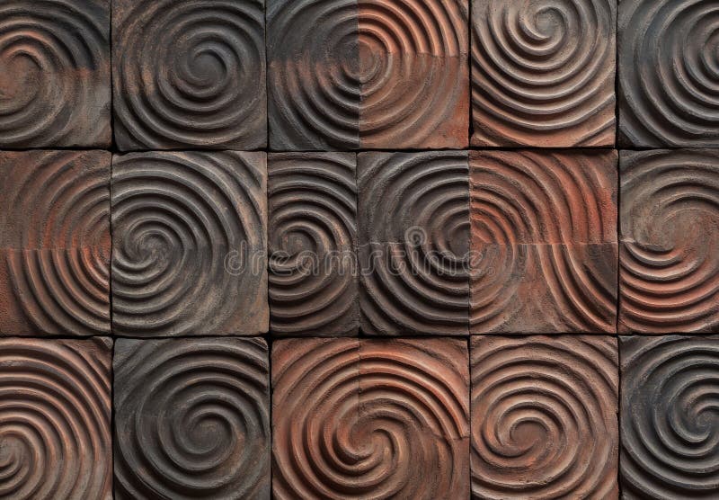 A 3D Carved Panel Board with a Random Curvy Pattern, Adorned with a ...
