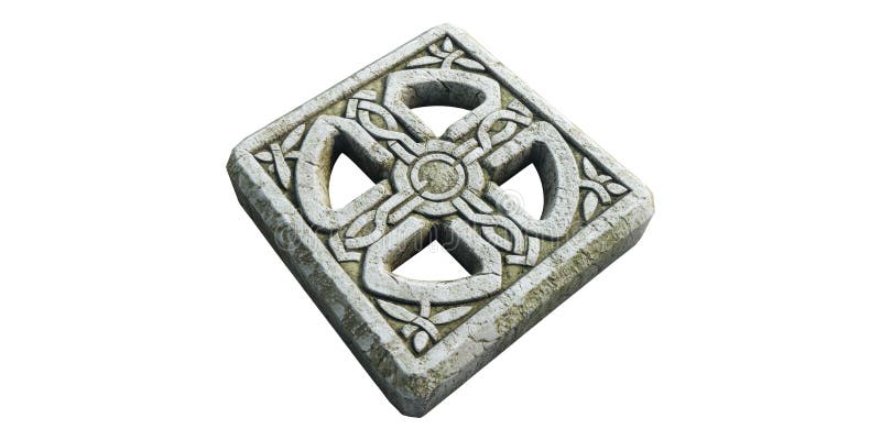 3D Carved Square Tile with Ornate Pattern Isolated on Transparent ...
