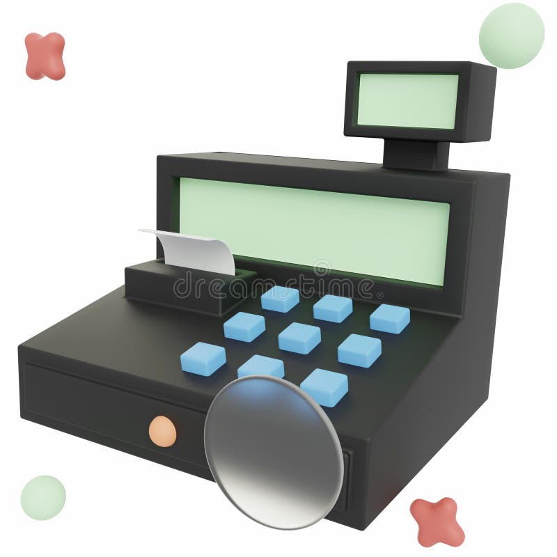 3D Cashier Machine - Ecommerce Illustration or Icon Pack Stock ...