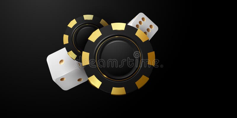 3D Casino Chip Design Background on Luxury Black Background Vector ...