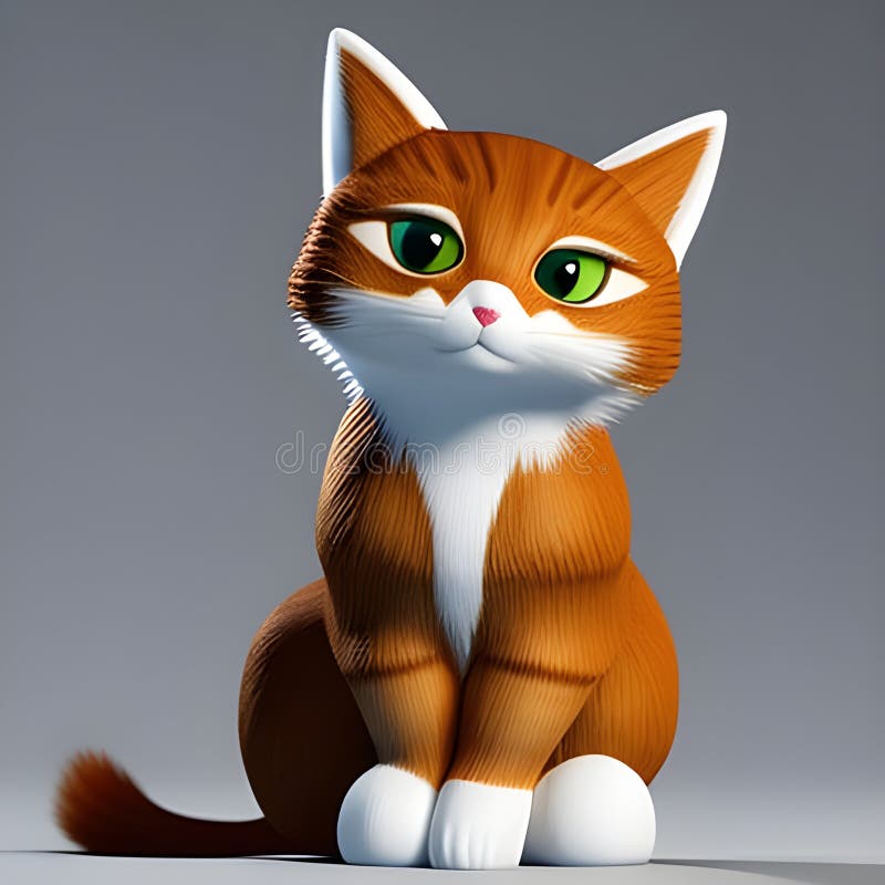 Colorful 3D Cat Abstract Background Gradient Ai Art Stock Illustration ...