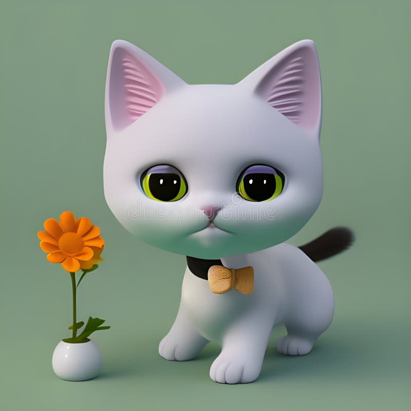 Colorful 3D Cat Abstract Background Gradient Ai Art Stock Illustration ...