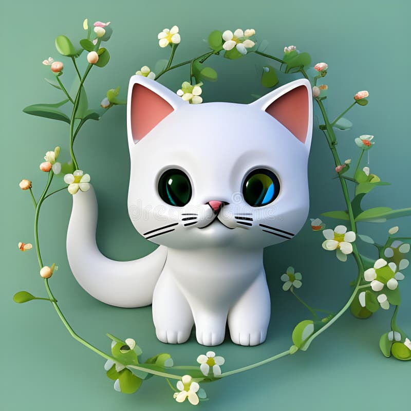 Colorful 3D Cat Abstract Background Gradient Ai Art Stock Illustration ...