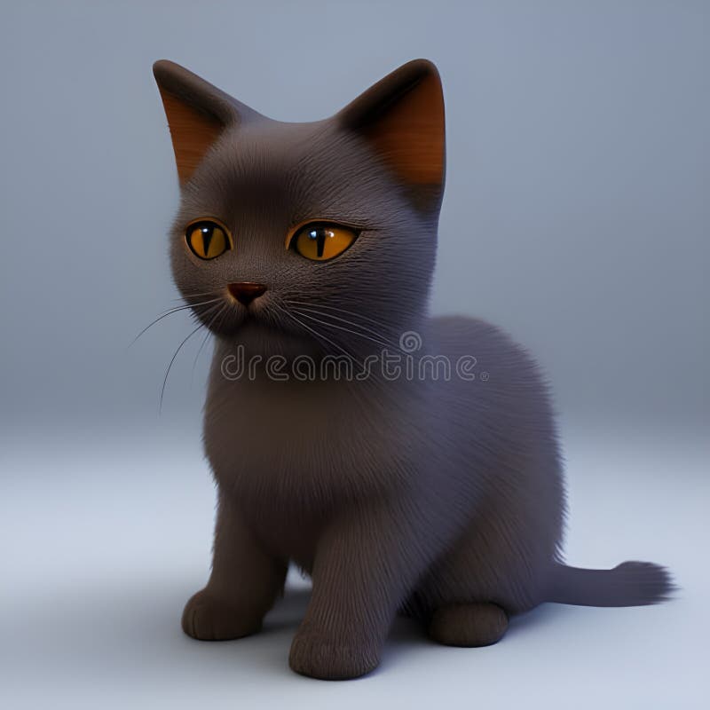 Colorful 3D Cat Abstract Background Gradient Ai Art Stock Illustration ...