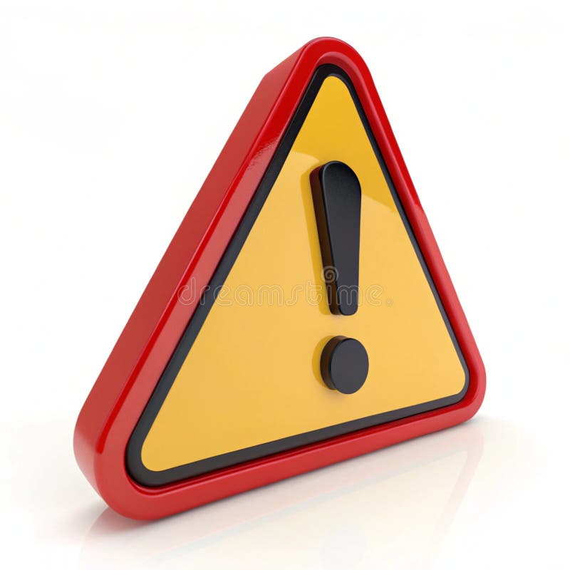 Caution Error 3D Icon Illustration Isolated on White Background Stock ...