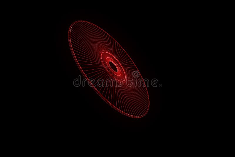 3D CD Disc in Wireframe Hologram Style. Nice 3D Rendering Stock ...
