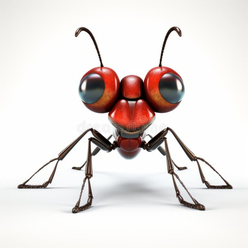 3d Cel Shaded Ant Pose on White Background Stock Illustration ...