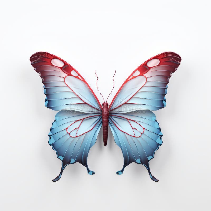3d Cel Shaded Butterfly Rendering on White Background Stock ...