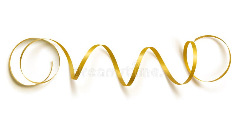 3d Celebration Gold Ribbon on White Background. Vector Illustration ...