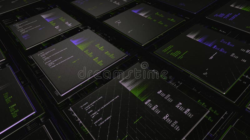 3d Cells with Numeric Data. Animation Stock Illustration - Illustration of dots, codes: 211598667