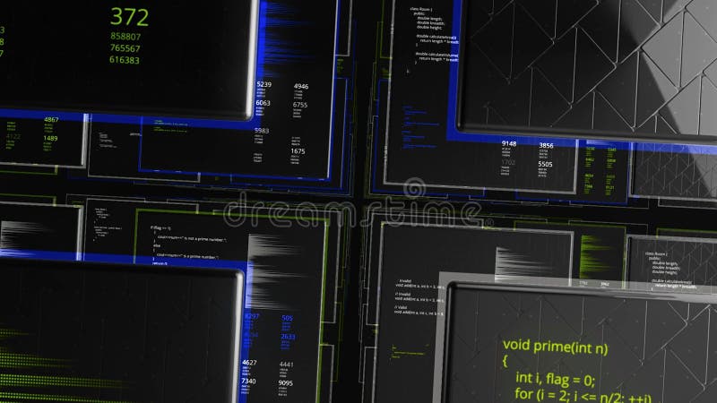 3d Cells with Numeric Data. Animation Stock Footage - Video of algorithm, codes: 211600860