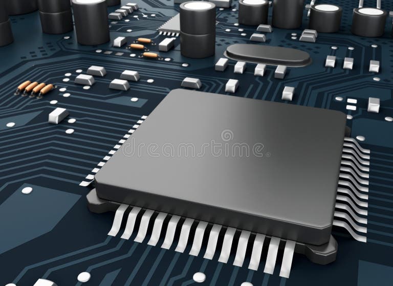 3d Central Computer Proccesors CPU. Stock Illustration - Illustration ...