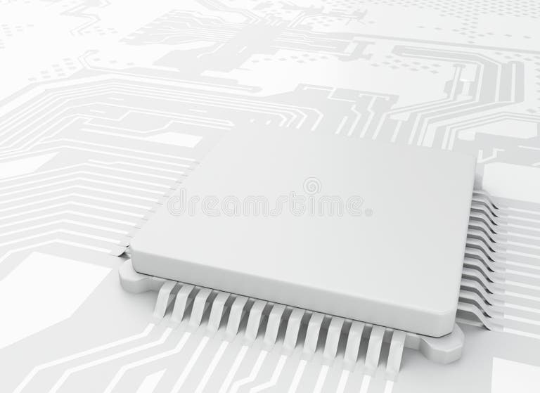 3d Central Computer Proccesors CPU. Stock Illustration - Illustration ...