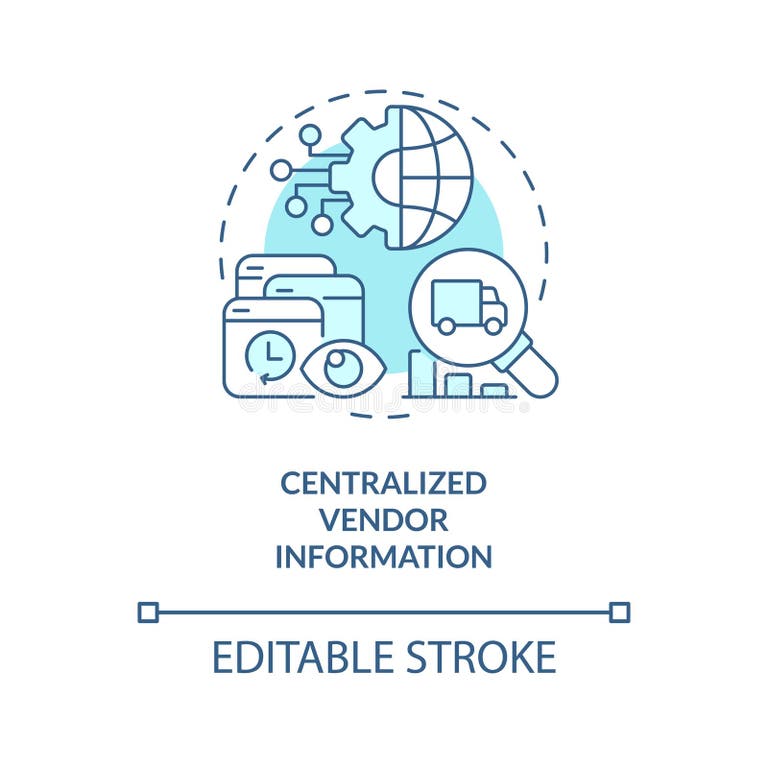 2D Centralized Vendor Information Blue Concept Stock Vector ...
