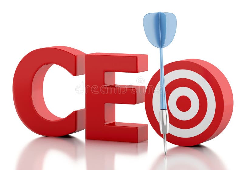 3d CEO Word with Red Target. Business Concept. Stock Illustration ...