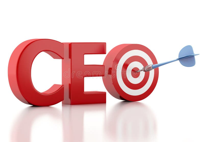 3d CEO Word with Red Target. Business Concept. Stock Illustration ...