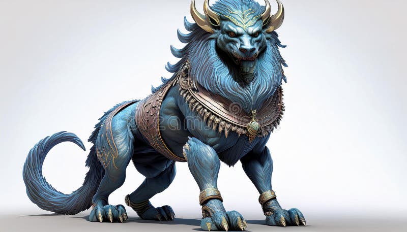 Cel Shaded Cerberus 3d Model with White Background Full Body Shot ...