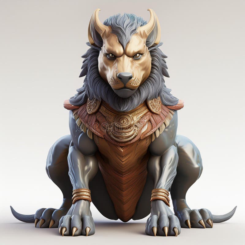 Cel Shaded Cerberus 3d Model with White Background Full Body Shot ...